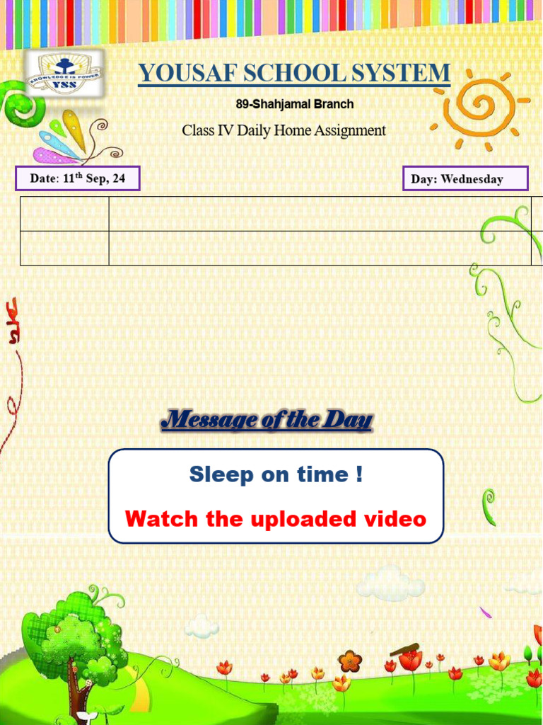 Daily Diary Grade IV Copy 11th Sep 2024 | PDF