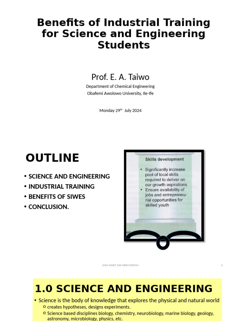 SWEP 2024 - Prof. E. A. Taiwo | PDF | Engineering | Science