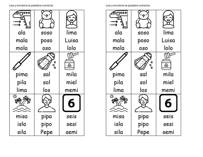 Lee y Encierra La Palabra Correcta Salon | PDF