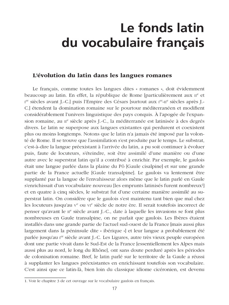# Bertrand, 2011 - Le Fonds Latin Du Vocabulaire Français | PDF