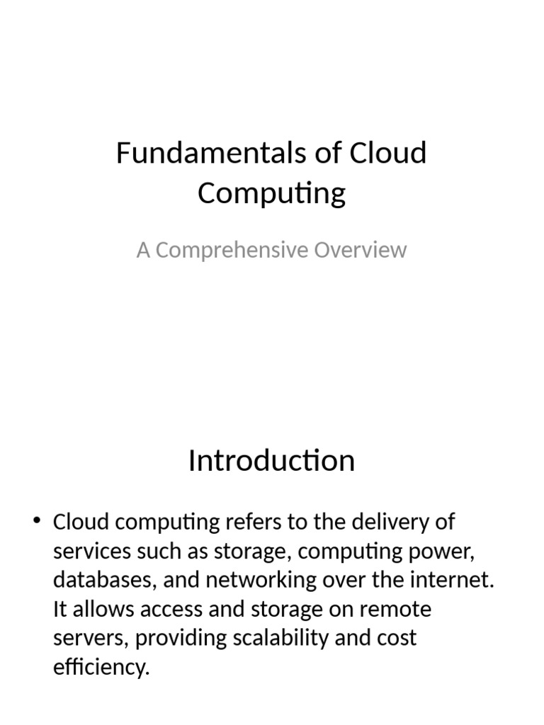 Cloud Computing Presentation | PDF