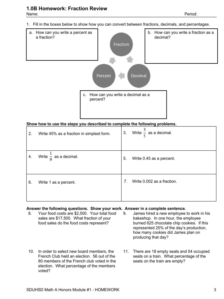 1.0B Homework - Math A Honors | PDF