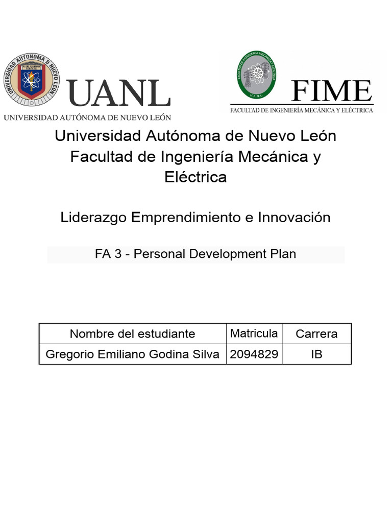 FA 3 - Personal Development Plan - GEGS - 2094829 | PDF