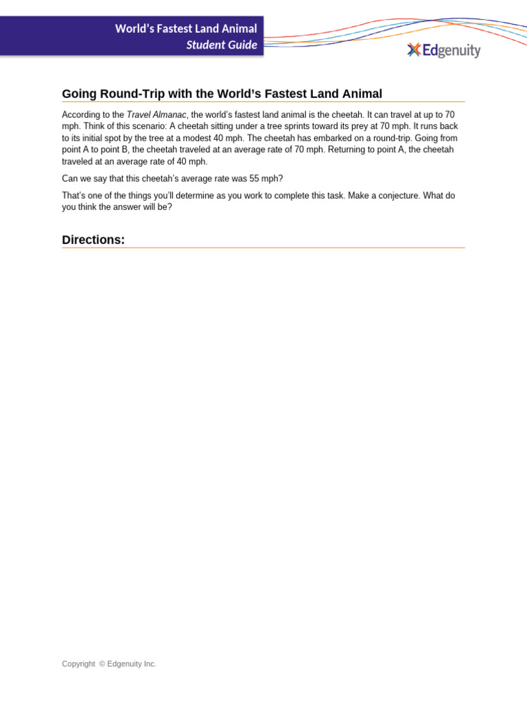 Fastest Land Animal-Formatted | PDF