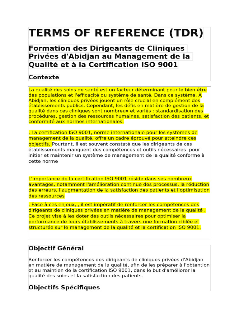 Terms of Reference | PDF