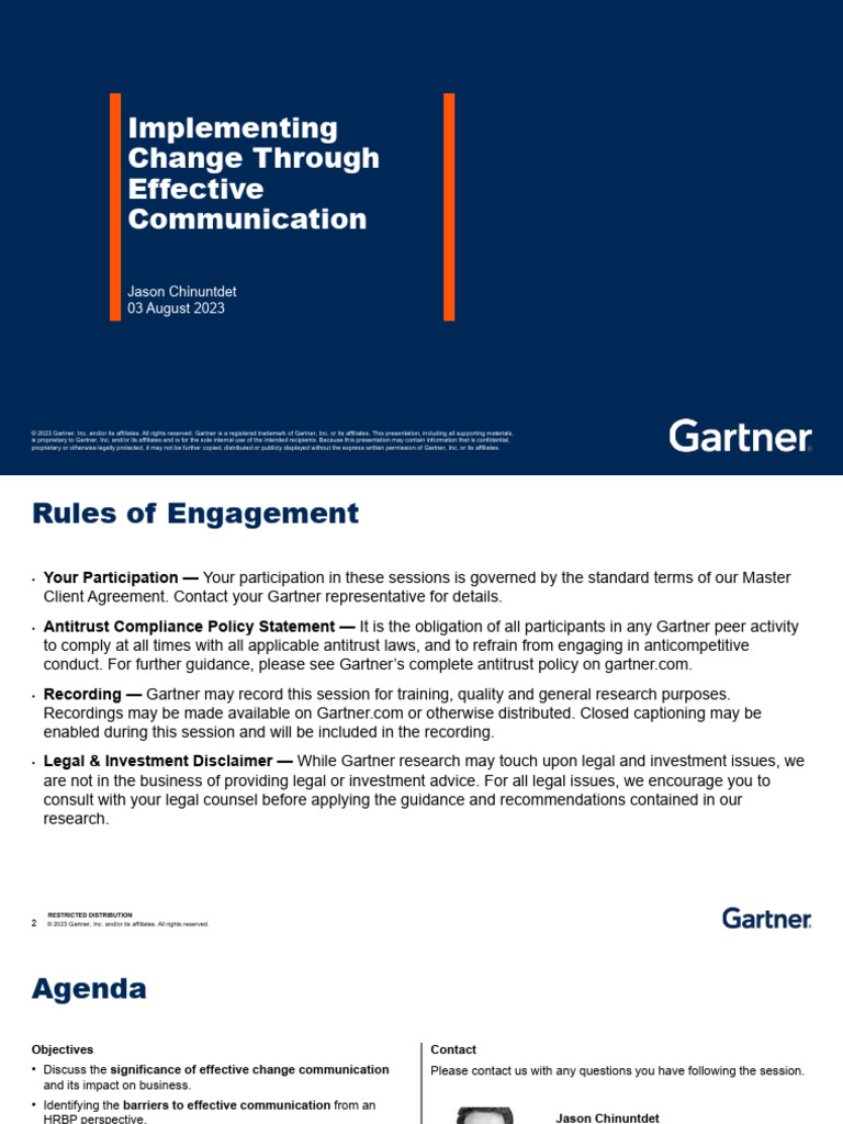 Implementing Change Through Effective Communication Gartner | PDF