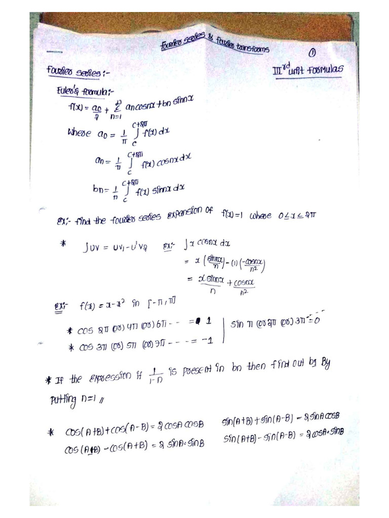 Jntuk R19 M3 Unit 3 Important Formulas Pdf