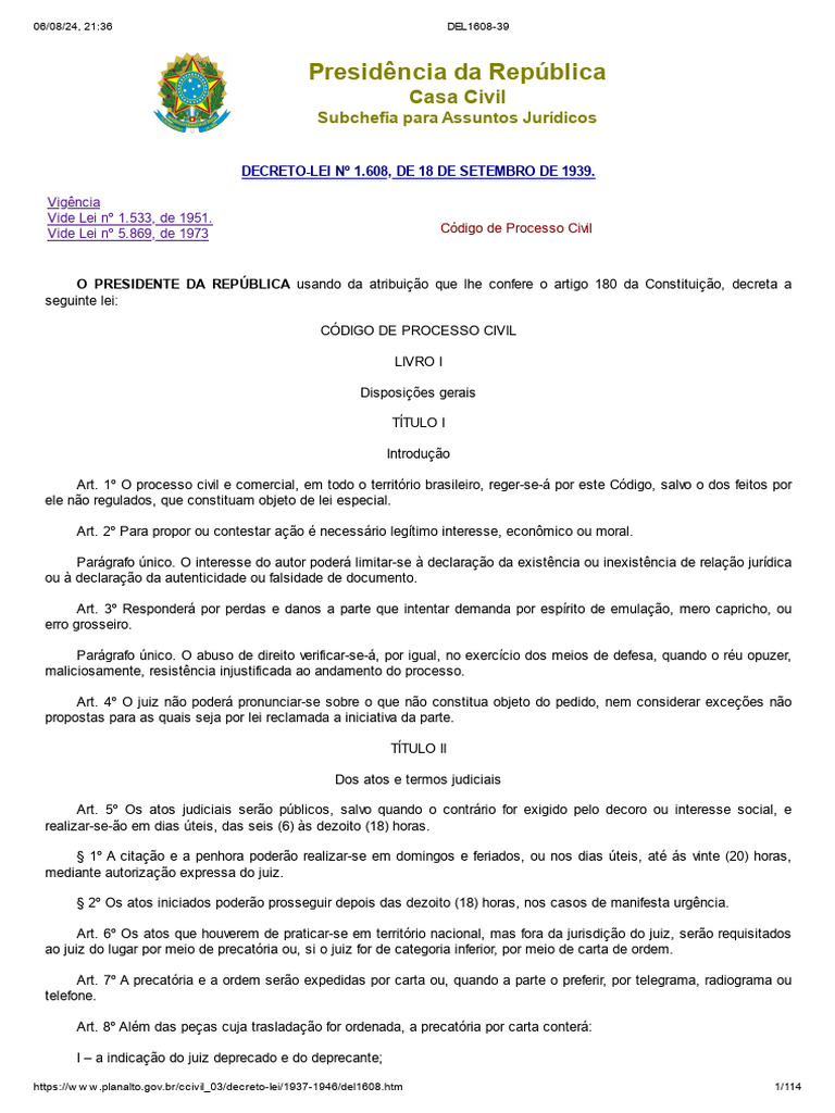 Codigo Processo Civil Planalto | PDF