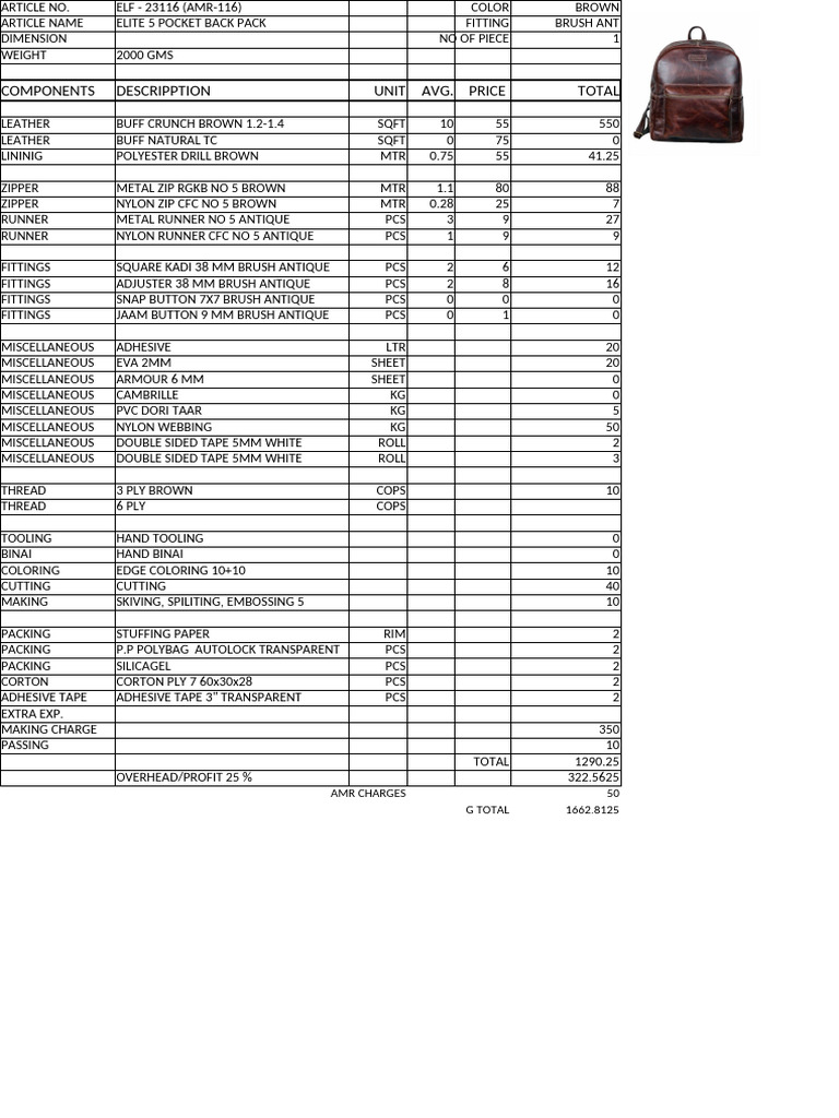 Art No. Elf-23118 (Amr-118) Crunch Backpack | PDF