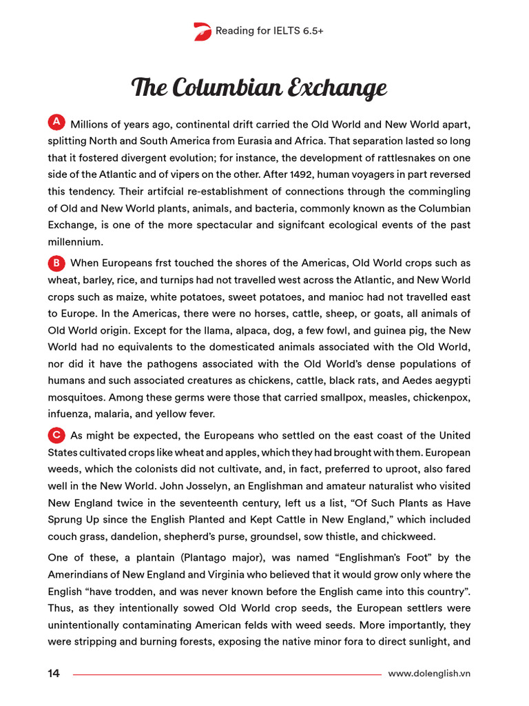 4 - Reading - 6.5 - Columbian Exchange | PDF