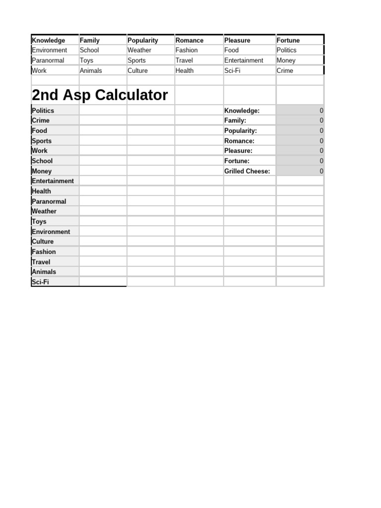 Sims 2 Secondary Aspiration Calculator - GC | PDF