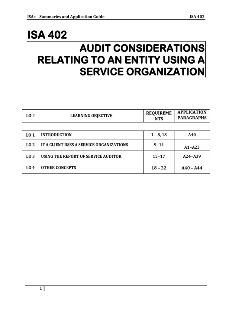 Isa 402 | PDF
