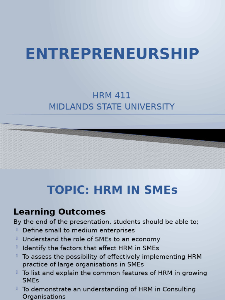 HRM IN SMEs | PDF
