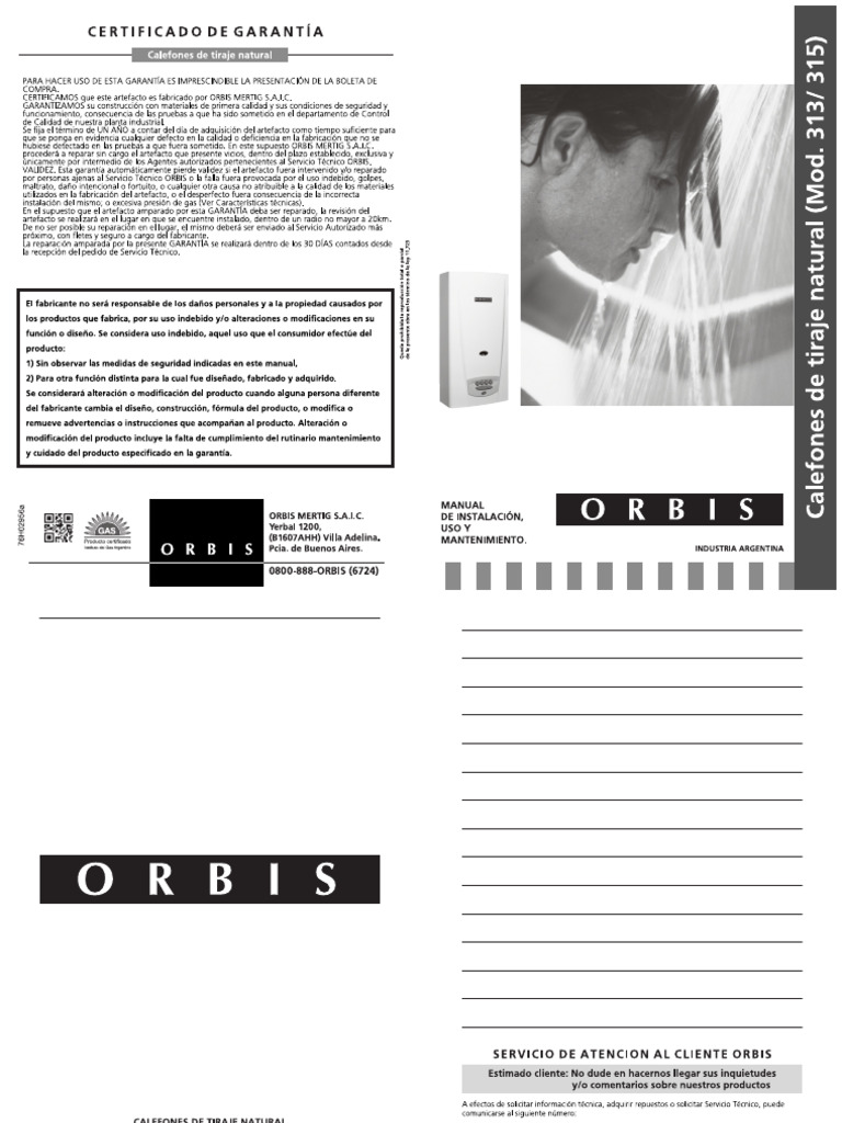 Manual Calefon BBO y BLO | PDF