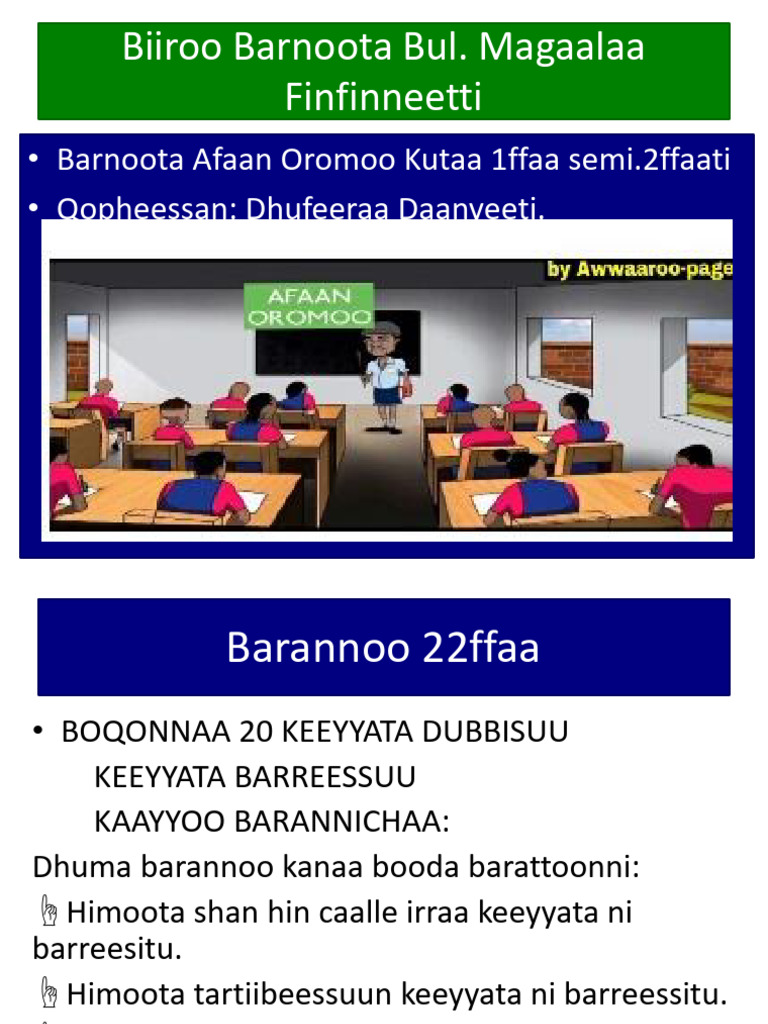 Afaan Oromoo Kutaa 1ffaa .22 Third | PDF