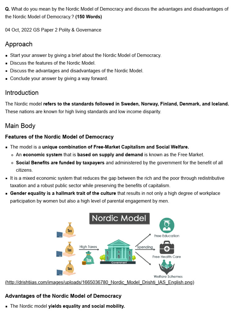 Approach: Features of The Nordic Model of Democracy | PDF