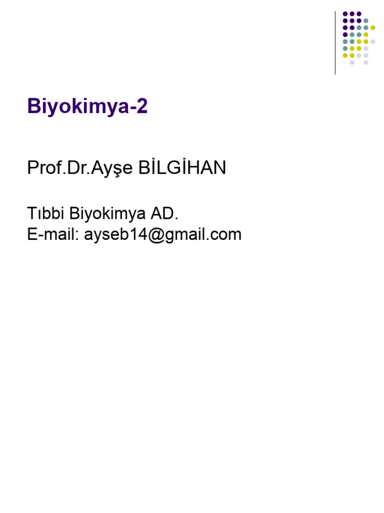 Biyokimya 2 | PDF