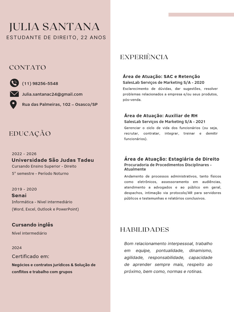 CV - Julia Santana:2024 | PDF