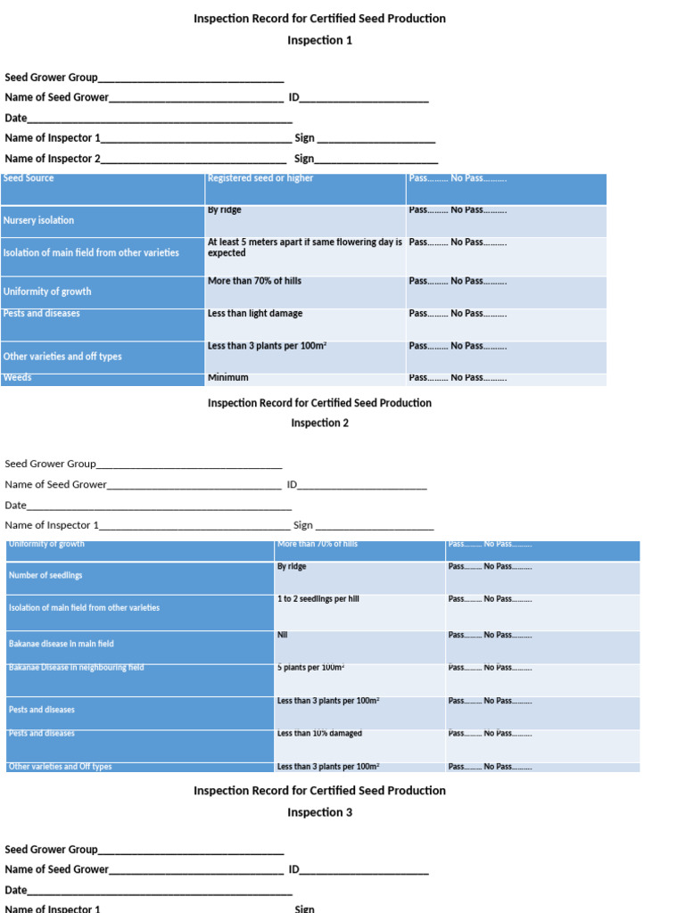 Inspection Forms | PDF | Weed | Home & Garden
