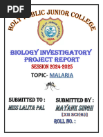 Shreyas N B Bio Investigatory Project | PDF | Malaria | Plasmodium