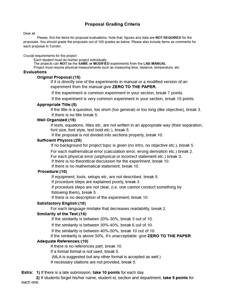Proposal Grading Criteria | PDF