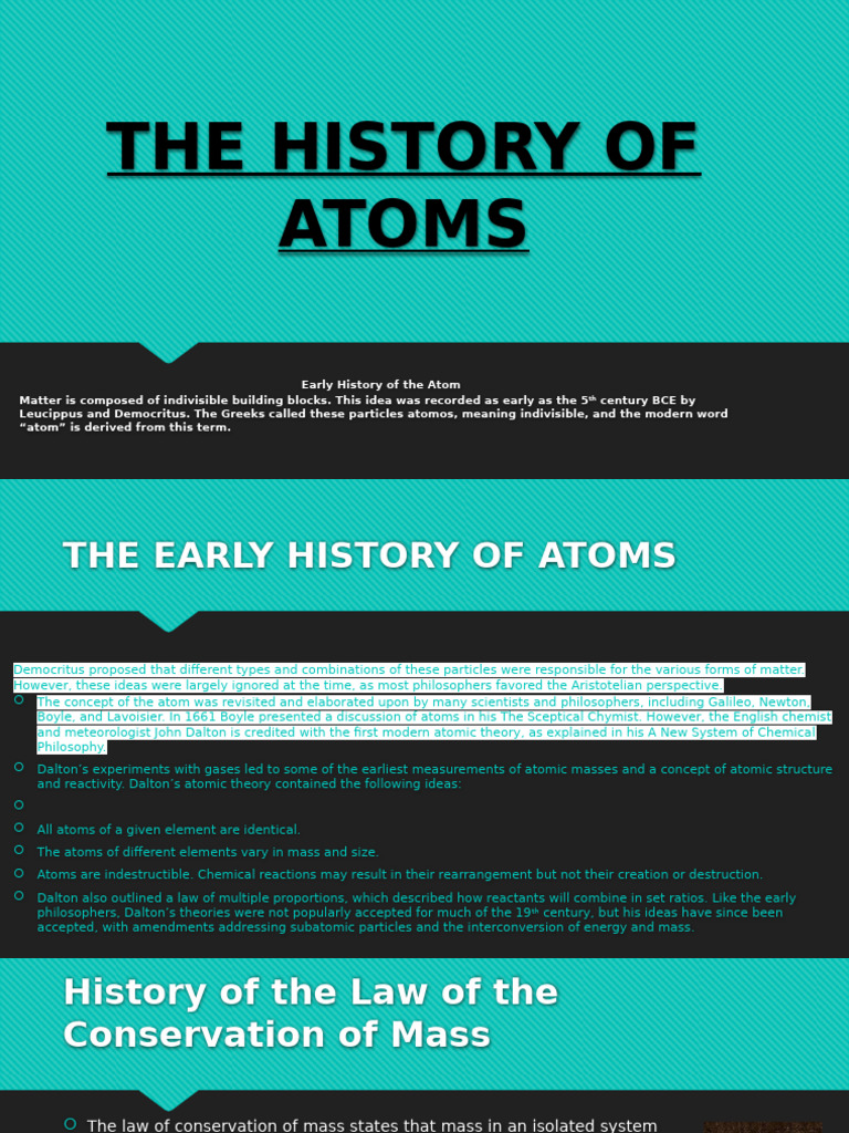 The History of Atoms | PDF