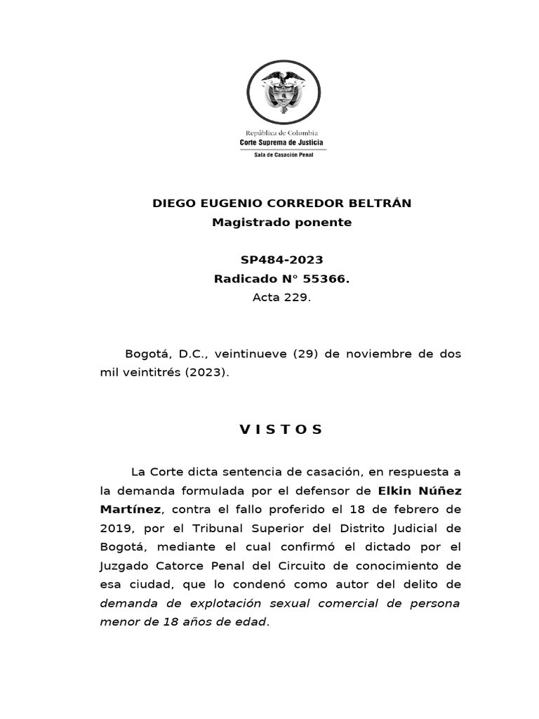 Demanda de Explotacion Sexual SP484-2023 (55366) | PDF