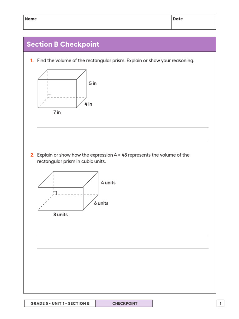 G5 U1 SectionB Checkpoint | PDF