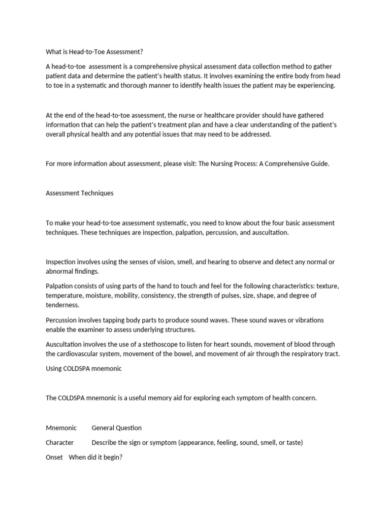 Health Assessment | PDF