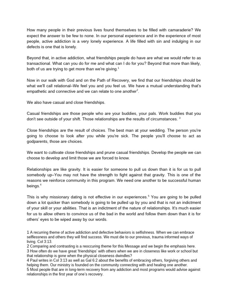 Message 1 - Recovering Relationships (Final) | PDF