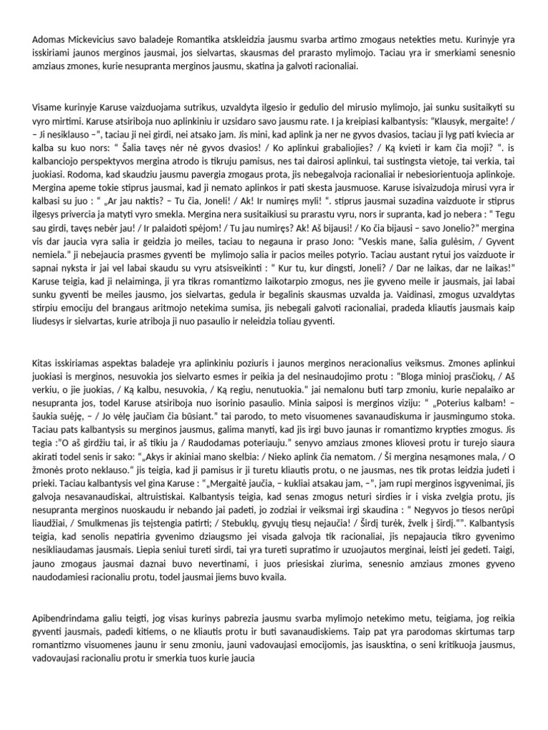 Adomas Mickevicius "romantika" | PDF