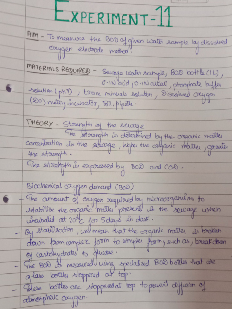 Env Exp BOD Env | PDF