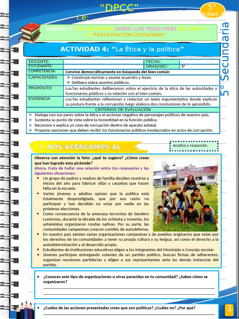 5° DPCC - Actv.04-Unid.8 2023 | PDF