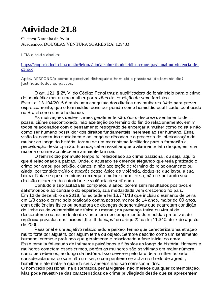 ATIVIDADE 21.8 | PDF