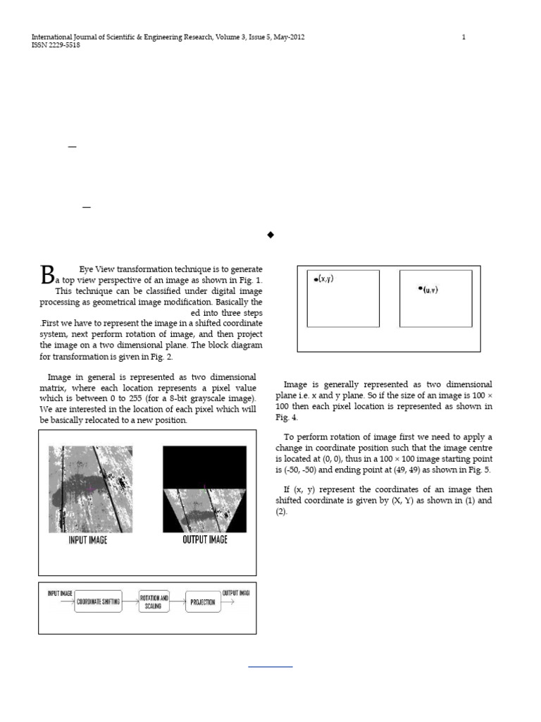 A Simple Birds Eye View Transformation Technique | PDF