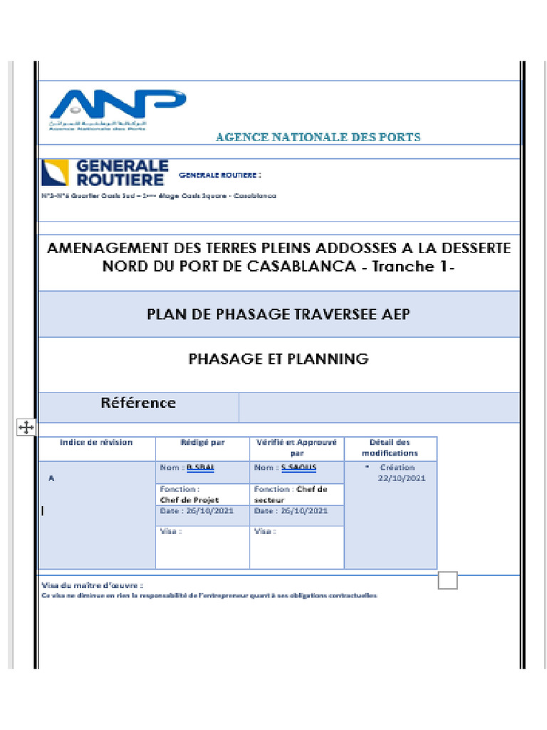 Phasage Travaux Traversée AEP | PDF