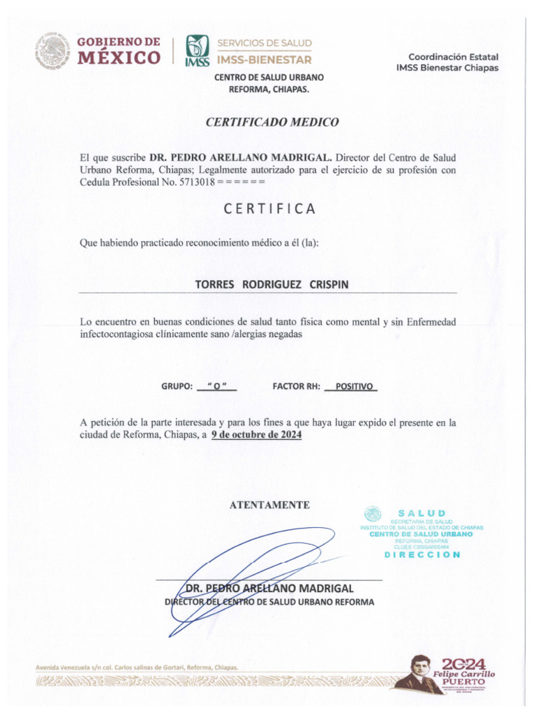 Certificado Crispin | PDF