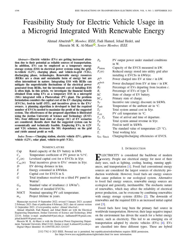 3.feasibility Study For Electric Vehicle Usage in A Microgrid ...