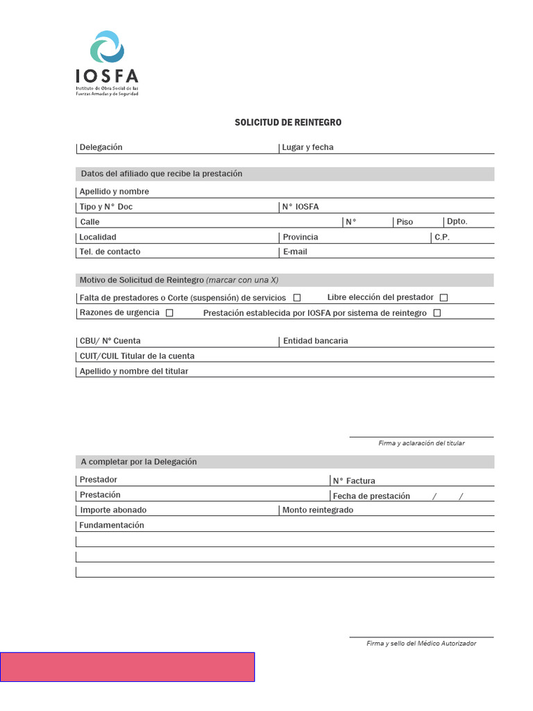 Solicitud de Reintegro | PDF