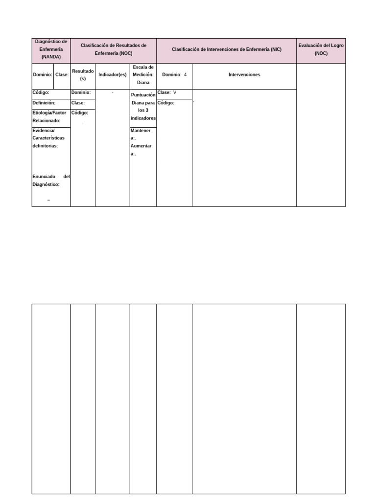 Planilla en Blanco de Pae Nic y Noc | PDF