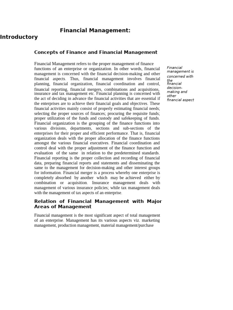 An Overview of Financial Management (C-1) | PDF