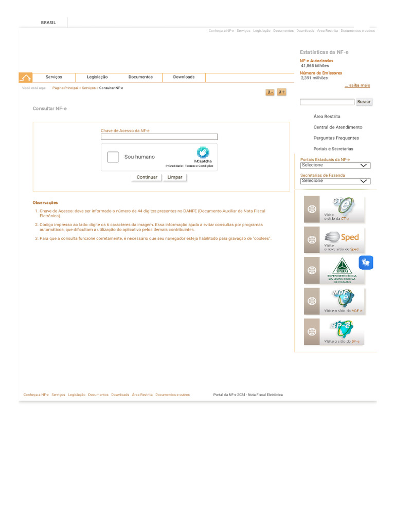 Portal Da Nota Fiscal Eletrônica | PDF