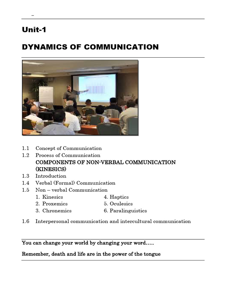 Dynamics of Communication - Effective Technical Communication | PDF | Communication | Nonverbal ...
