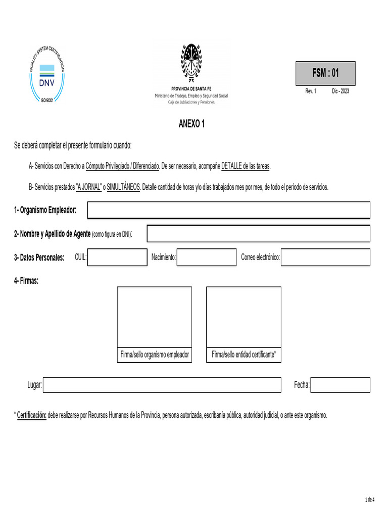 FSM-01-Fojas-de-Servicios-y-Montos-ANEXO-1-Rev.-1-Dic.23-Form | PDF