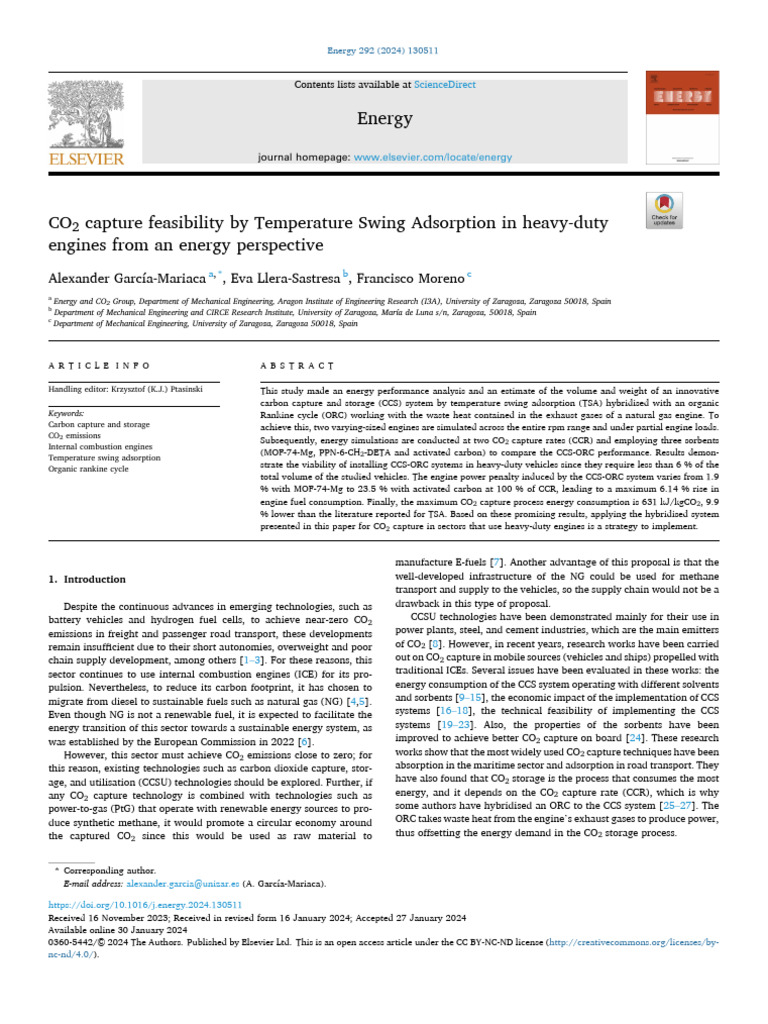 CO2 Capture Feasibility by Temperature Swing Adsorption in Heavy Du ...