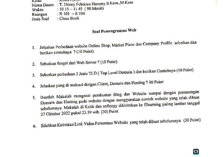 Uts PW 2022 (Bu Henny) | PDF