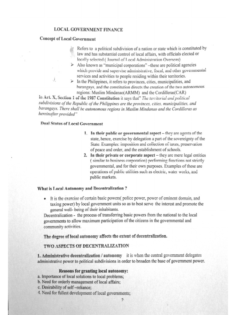 Local Government Finance (1) | PDF