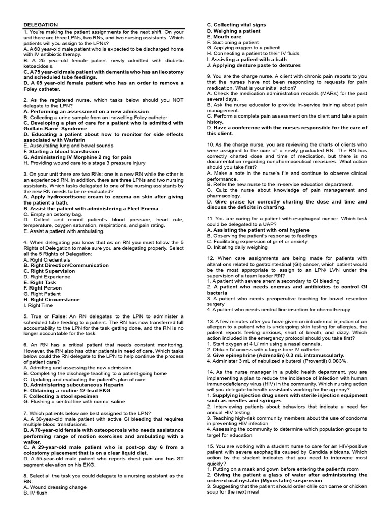 LEADERSHIP AND MANAGEMENT EXAM EXAMPLES | PDF