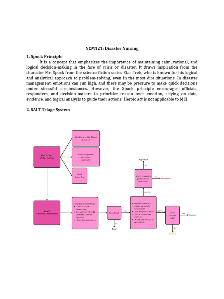 Disaster Nursing SALT and Spock | PDF