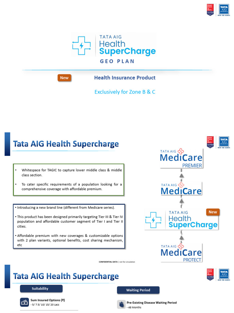 Tata AIG Health Supercharge - GEO PLAN - Revised ppt.2 | PDF | Insurance | Hospital